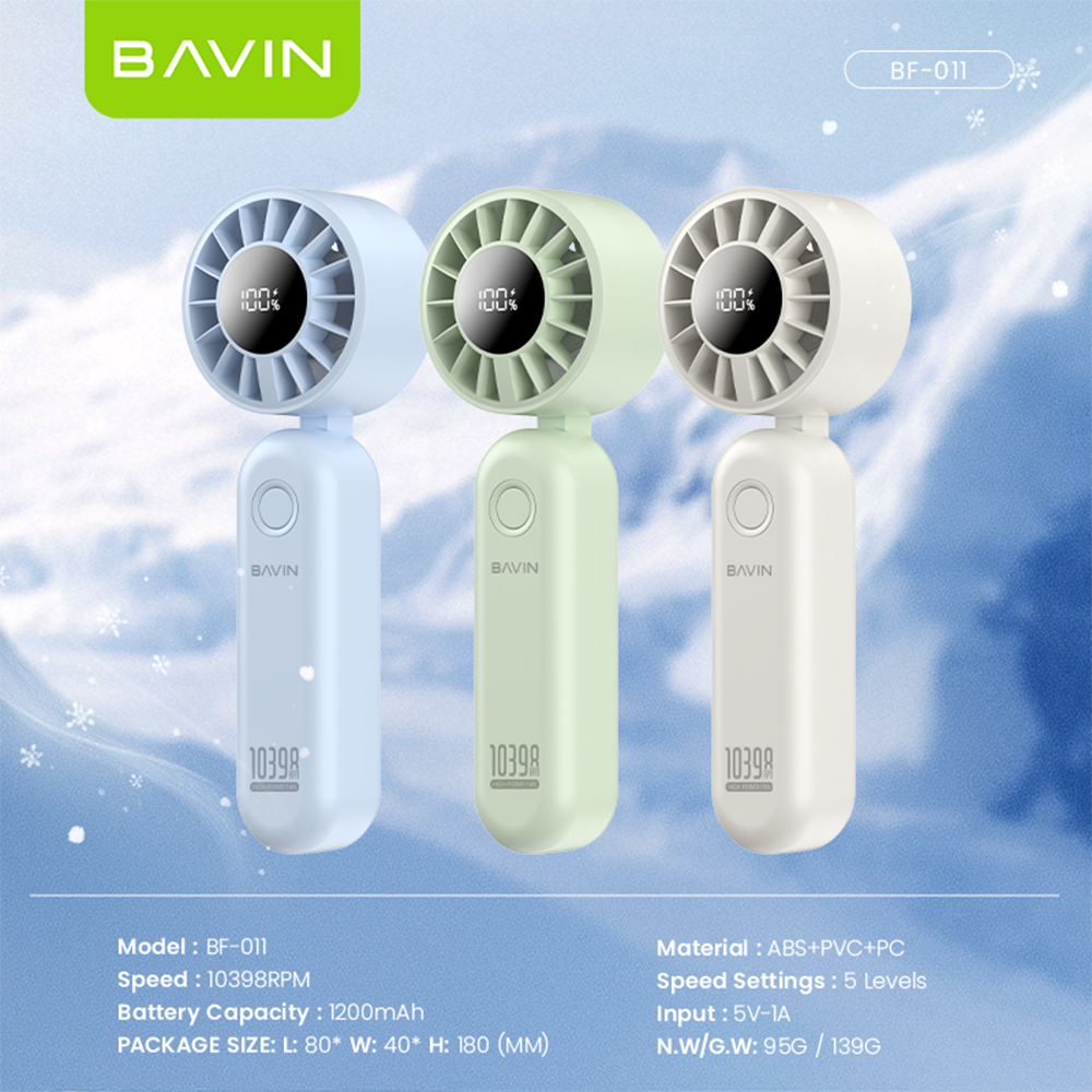 BAVIN BF011 Portable Ultra Light Mini Foldable Turbo Fan w/ 5-Speed ...
