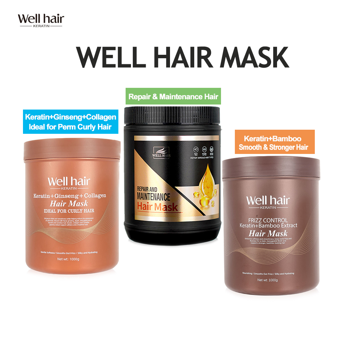 Well Hair Maintenance Hair Mask 1000ml Treatment Care Smooth Silky for ...
