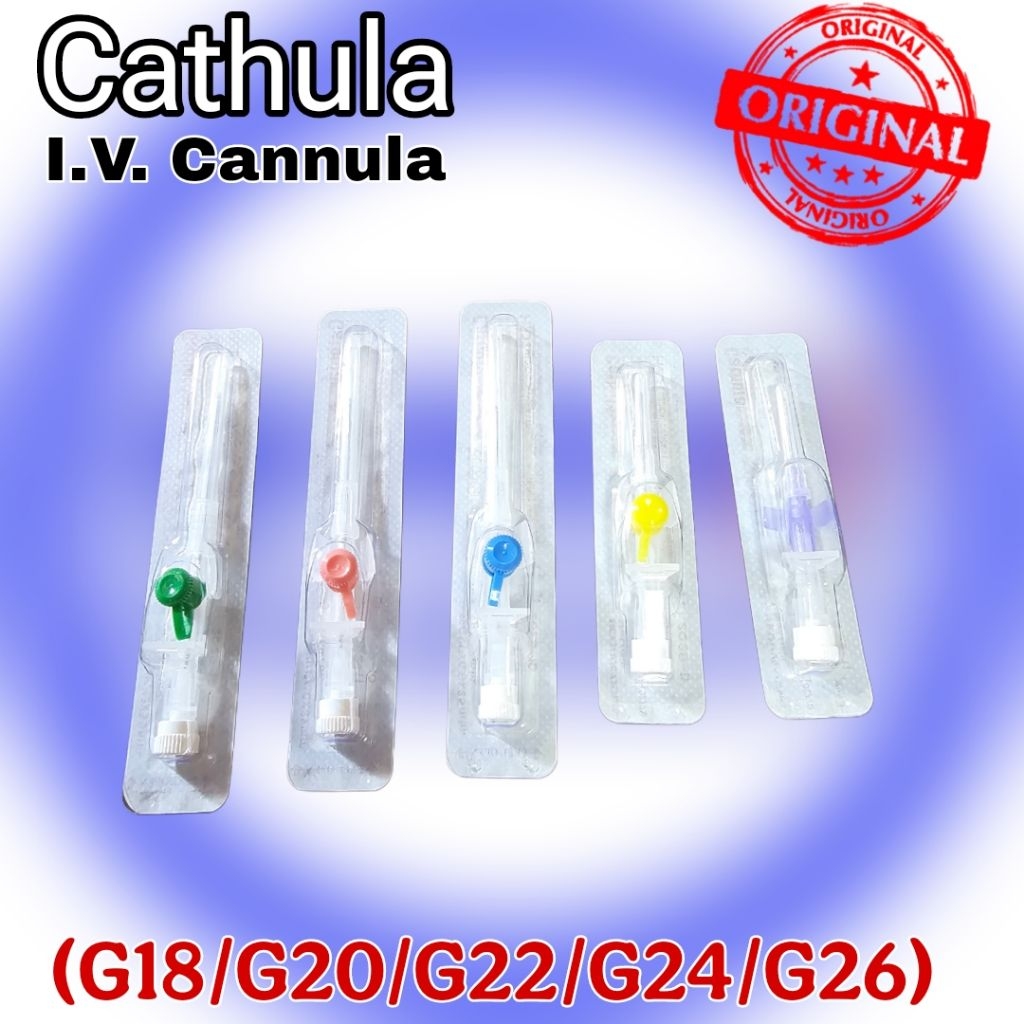 Cathula IV Cannula w/ Luer Lock (Per piece) G18/G20/G22/G24 and G26 ...