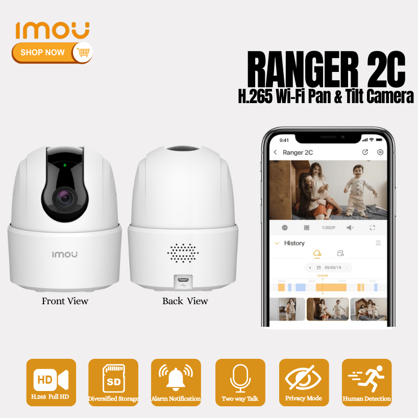 CCTV Camera Indoor Home Security Surveillance IMOU Ranger 2C 3MP/5MP H ...