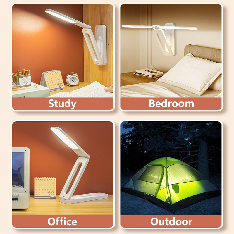 LED Rechargeable Desk Lamp Study Table Light for Bedroom Foldable ...