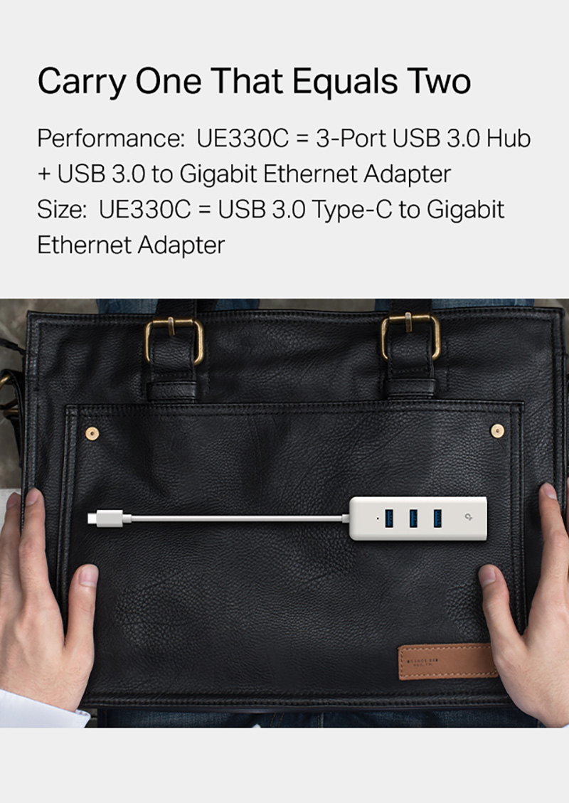 TP-Link | UE330C | USB | Type-C | 3-Port Hub | Gigabit Ethernet Adapter ...