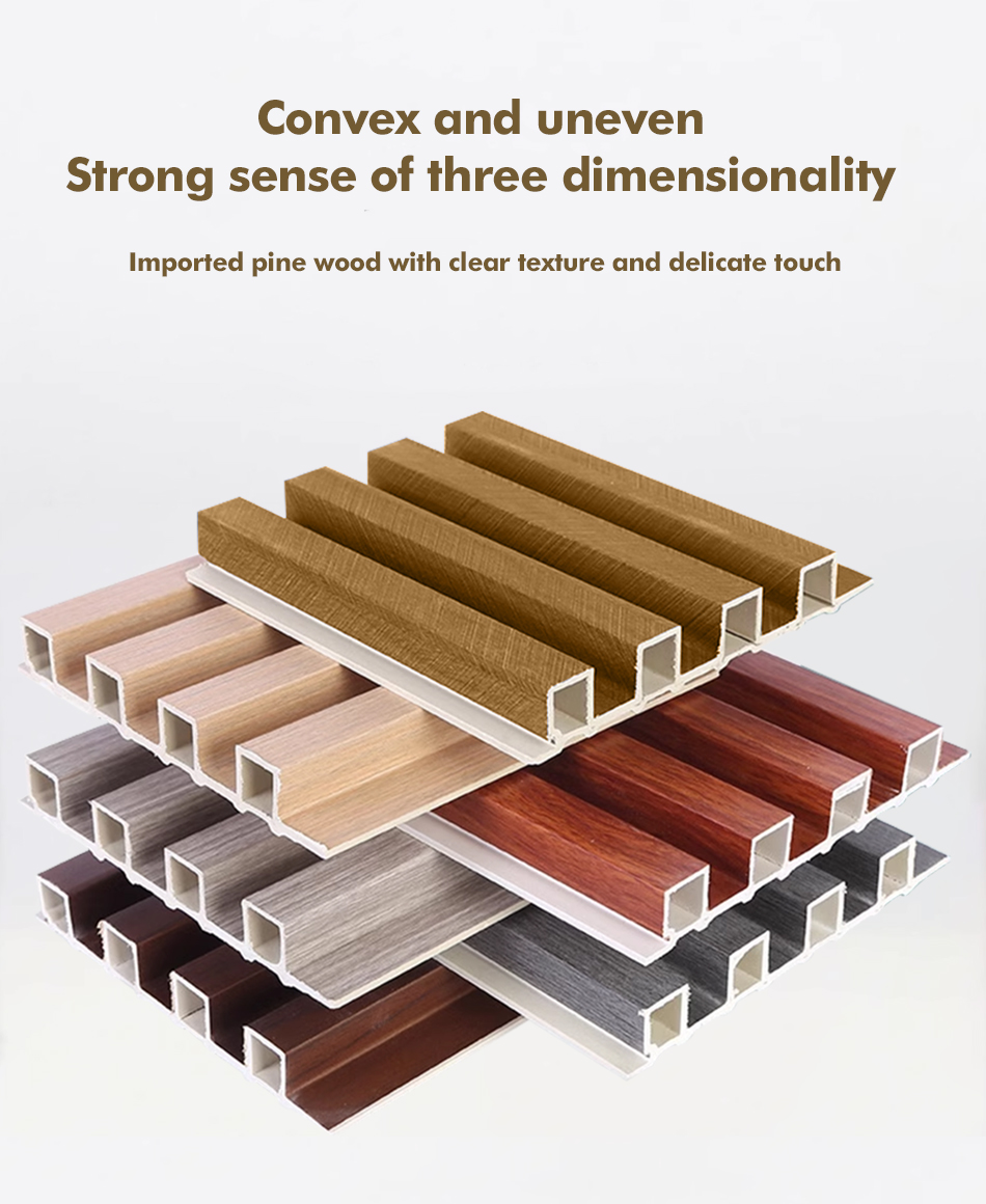 SRF 10 PCS Solid Wood Panel Board PVC Grille Waterproof Design TV ...