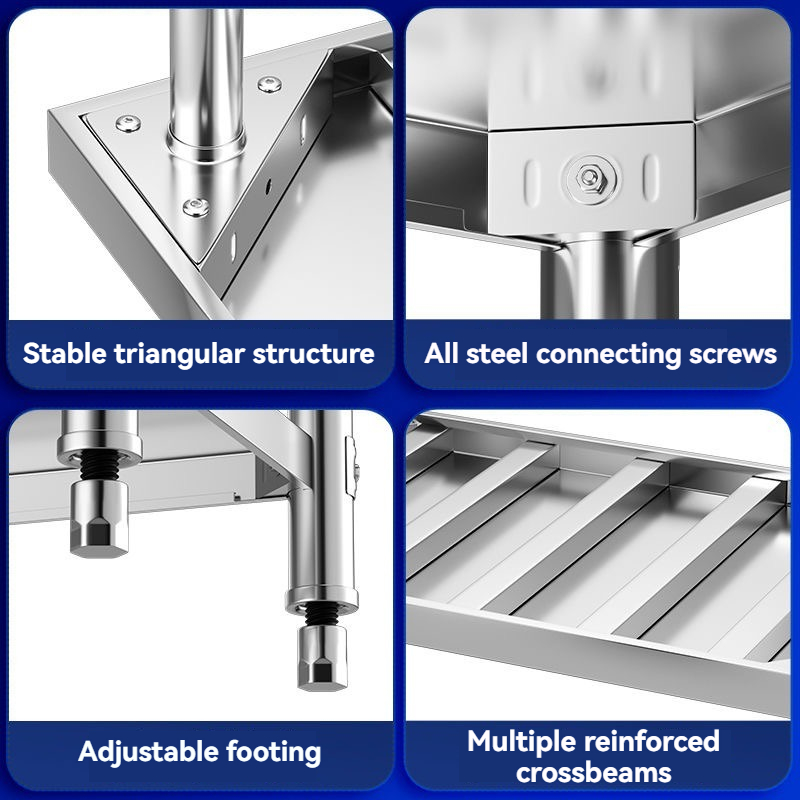 CTTC kitchen table 304 Stainless steel 2-layer work table console table ...