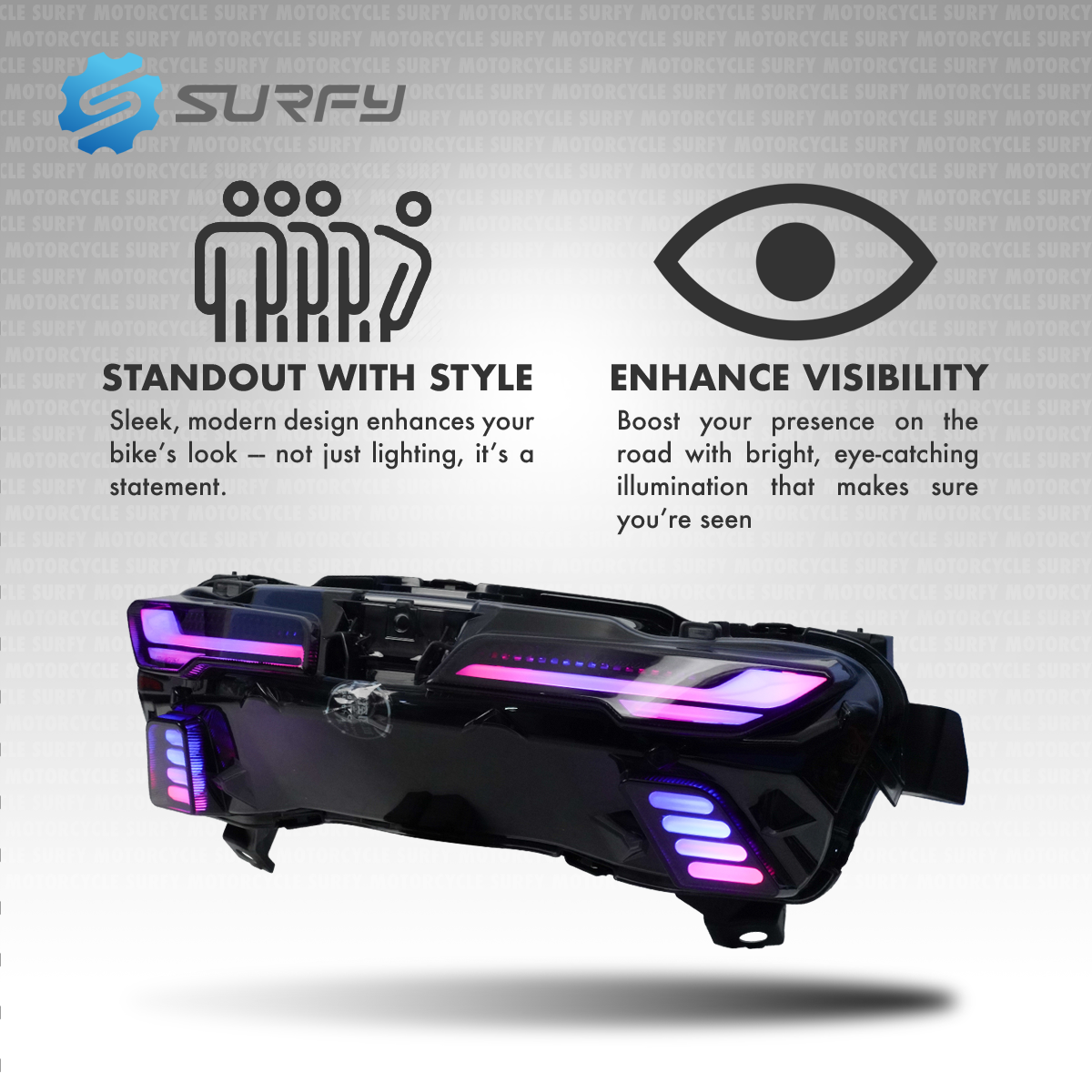 Nmax v3 Turbo Smart RGB Tail Light LED Smartphone App Customization ...