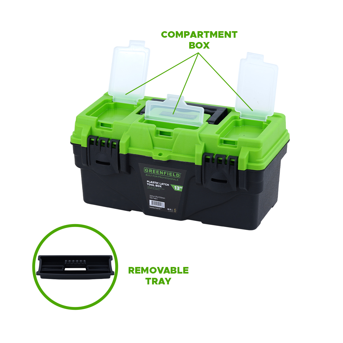 Greenfield Tool Box 13" With Plastic Latch - Tool Storage | Shopee ...