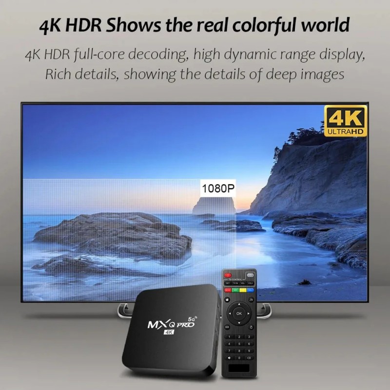 Smart TV Box MXQ-PRO Android TV Box 2.4G 5G Dual WiFi 4K HD Video Media ...