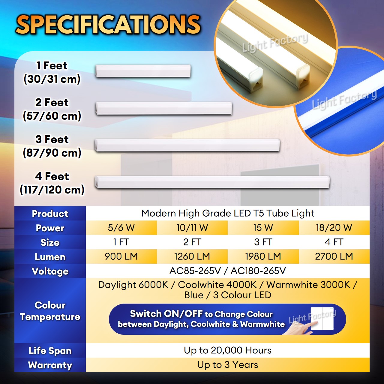 T5 Led Tube Light For Home, Office, Warehouse & Retail Lighting and ...