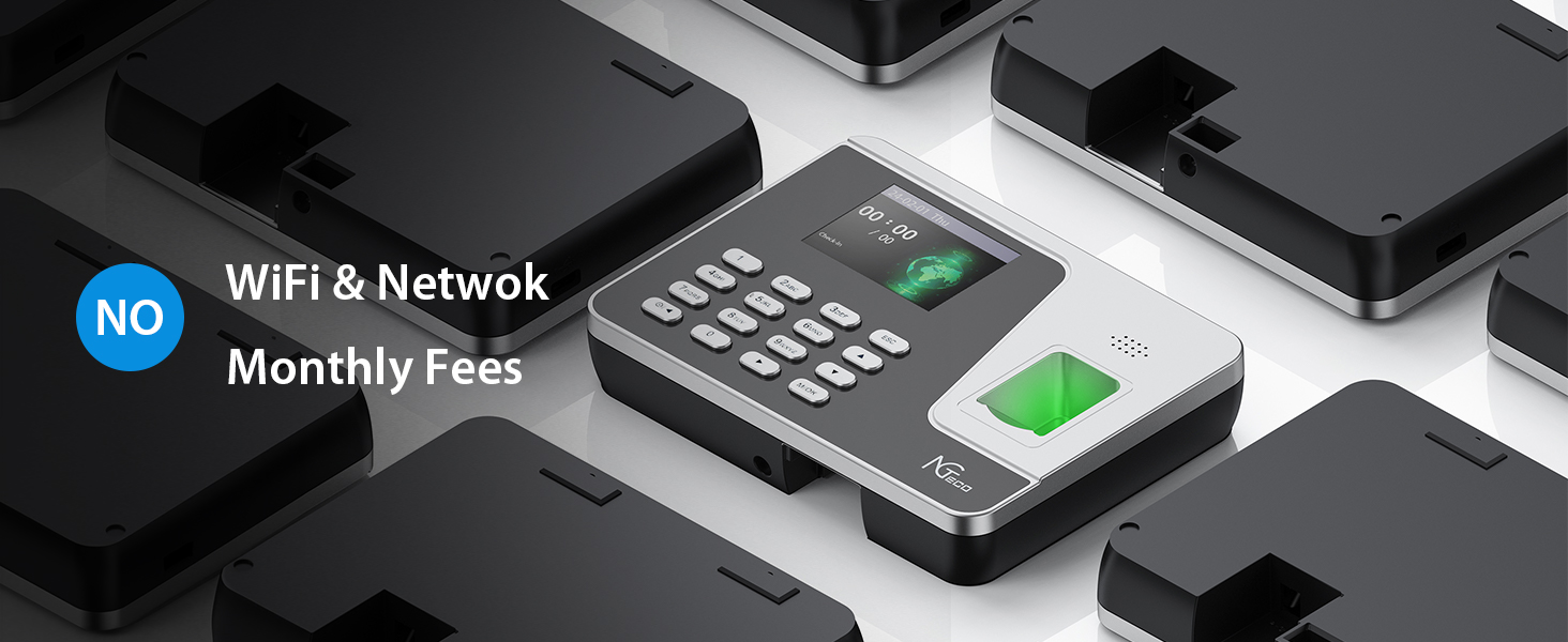 NGTeco AS10 Fingerprint/Password Attendance Time Machine Recorder Bundy ...