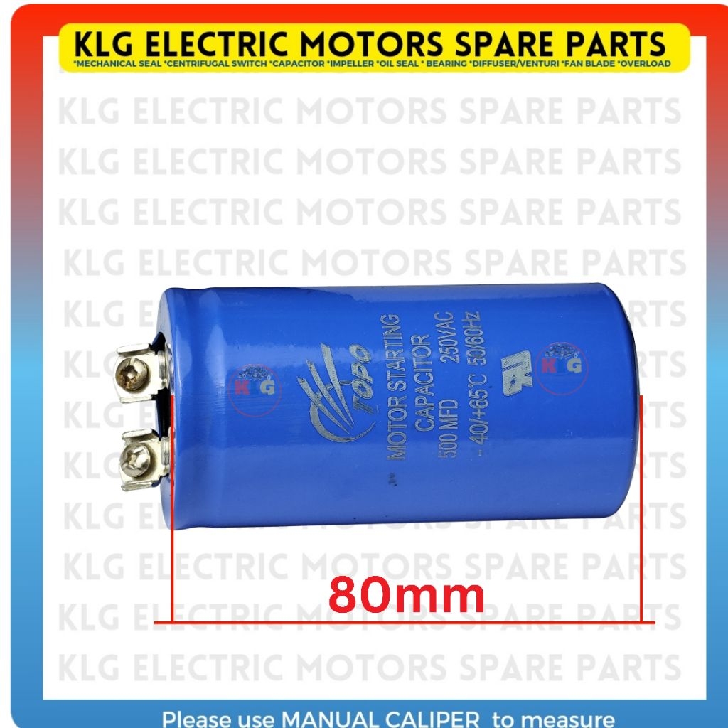 Topo starting capacitor 500uf 250v small type | klg water pump parts ...