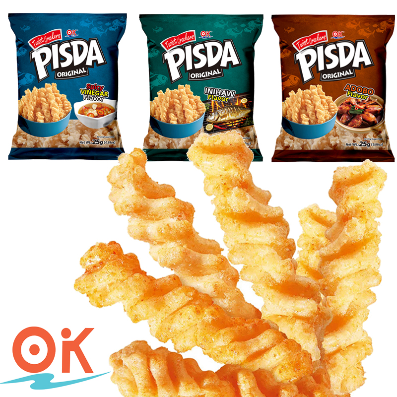 OK Snack 5pcs Twist Crackers Pisda Original Spicy Vinegar Inihaw Adobo ...