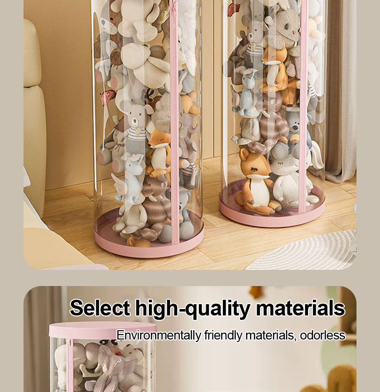 Kid's Toy Transparent Storage Box Plush Toy Doll Storage Bucket ...