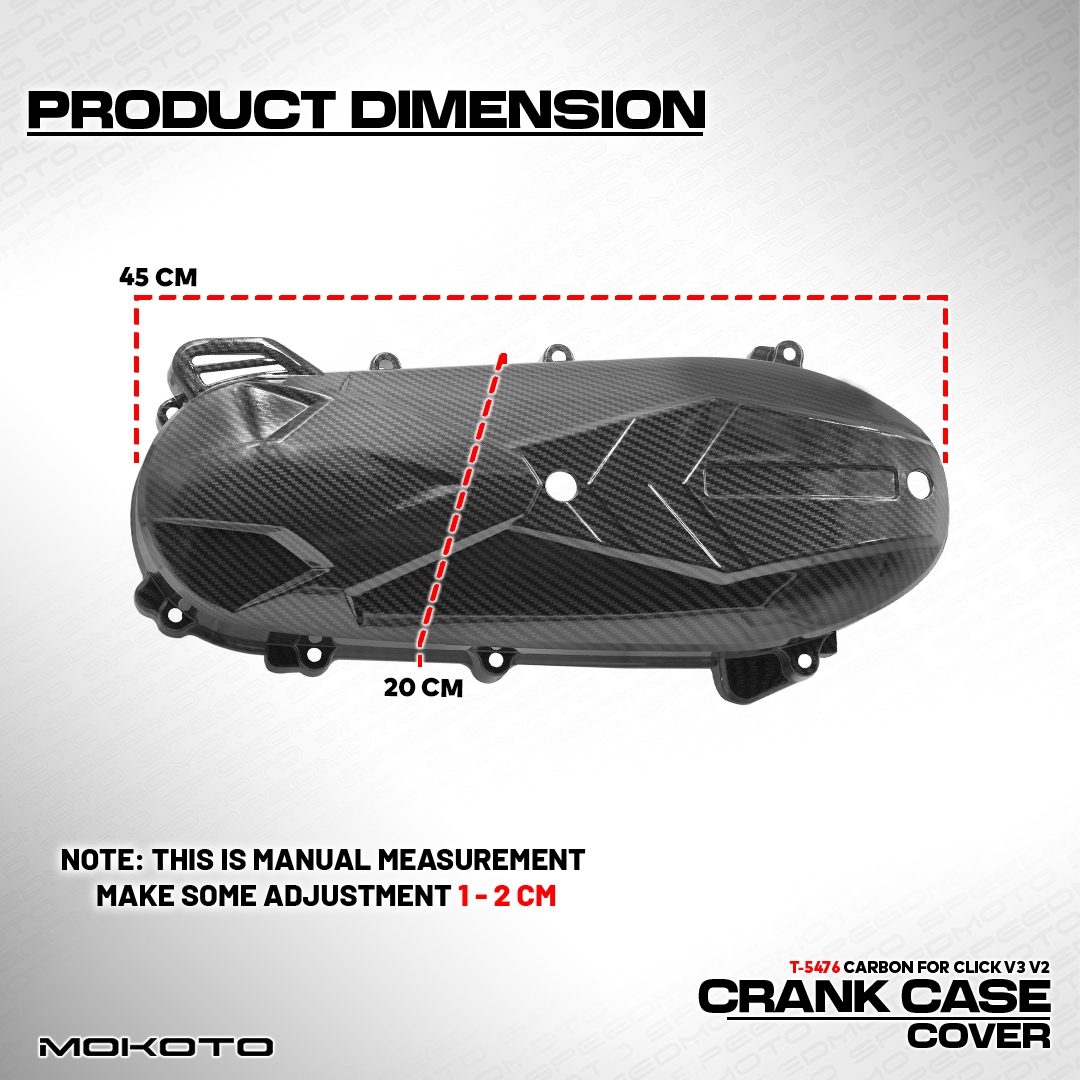 HONDA CLICK V2 / V3 CRANK CASE COVER FORGED CARBON T-5476 CVT GARNISH ...