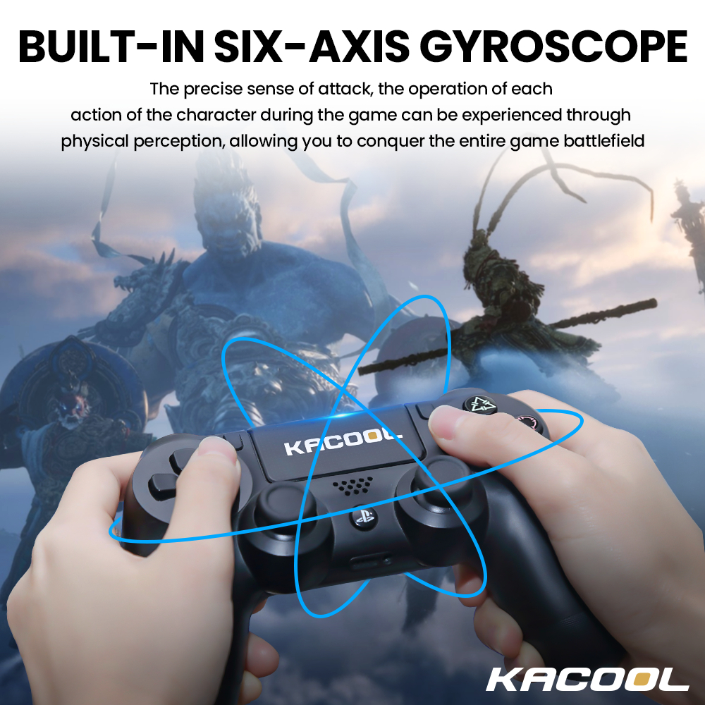 KACOOL P4 Wireless Controller - 6-Axis Gyro, Dual Vibration, Ergonomic ...