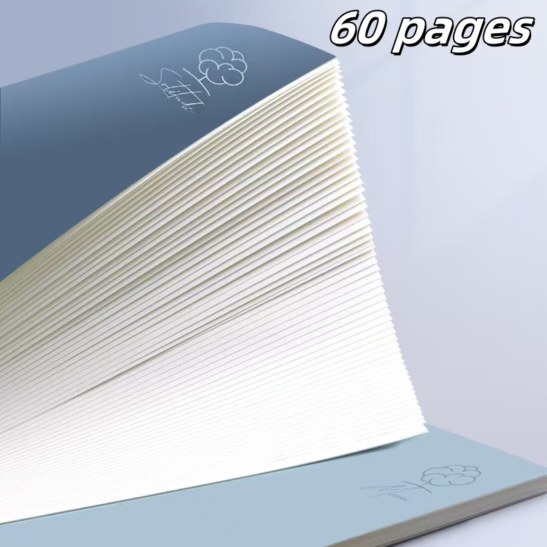 4pcs A5 60 Sheets Double Coil Design Notebook Simple Art Style Spiral ...