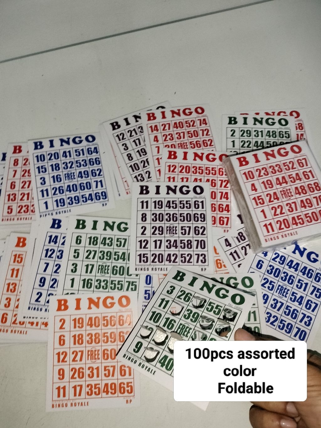 100pcs foldable small bingo card game card assorted color ( bingo ...