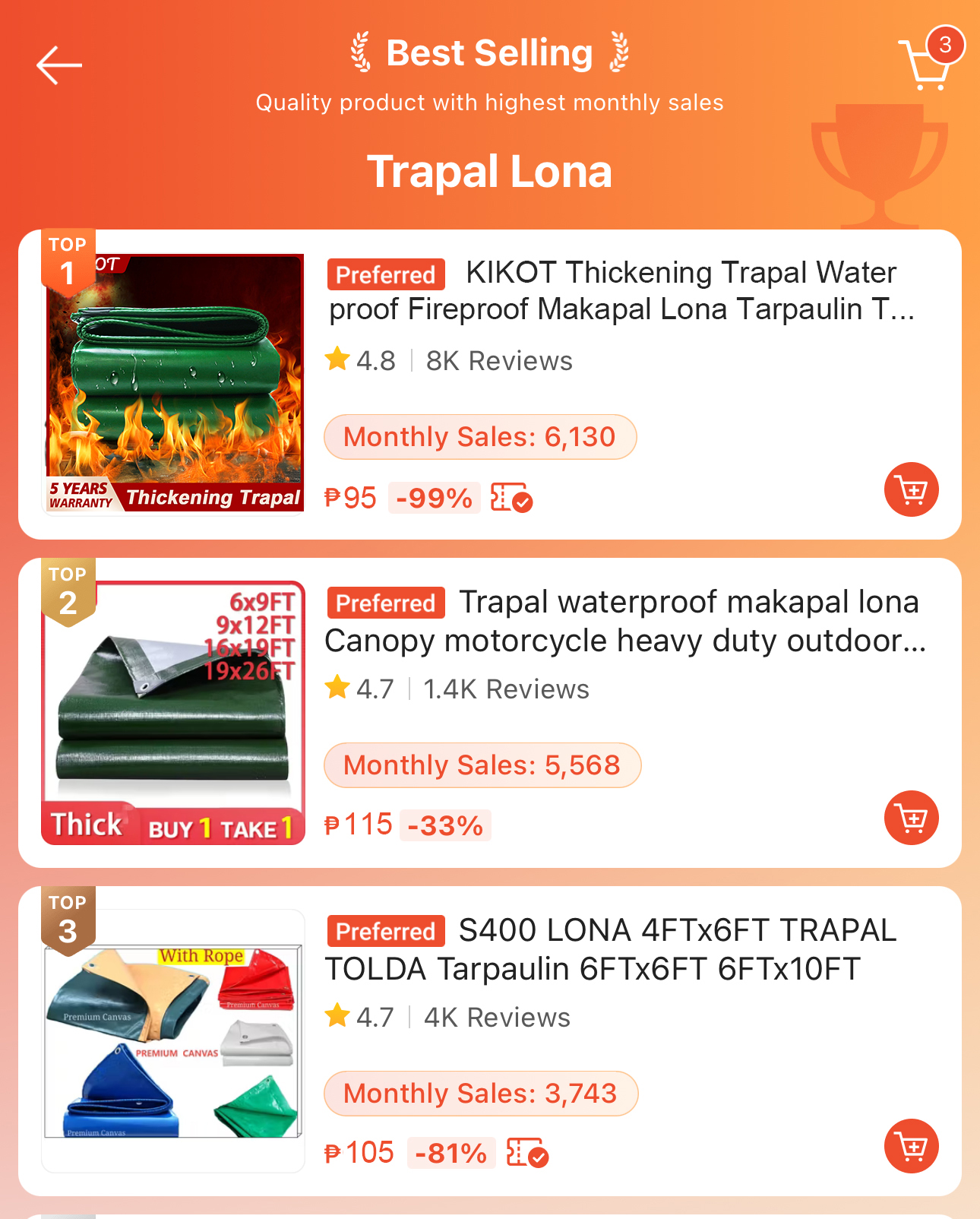 KIKOT Thickening Trapal Waterproof/Fireproof Makapal Lona Tarpaulin ...