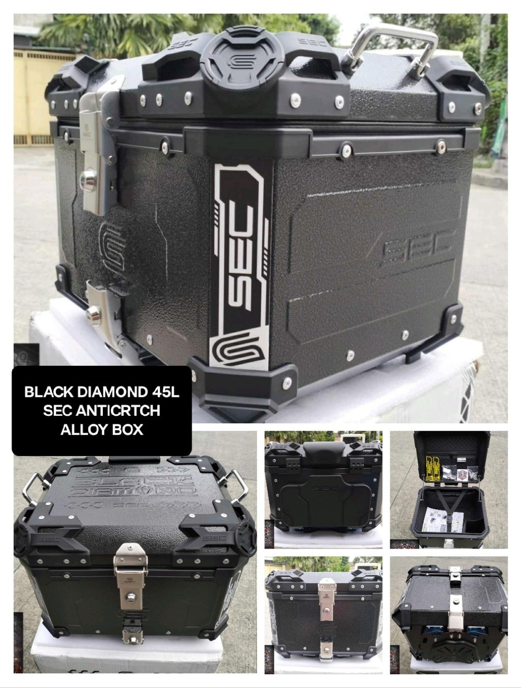 SEC ALLOY ANTISCRATCH 45 LITERS TOP BOX WITH BACKREST | Shopee Philippines