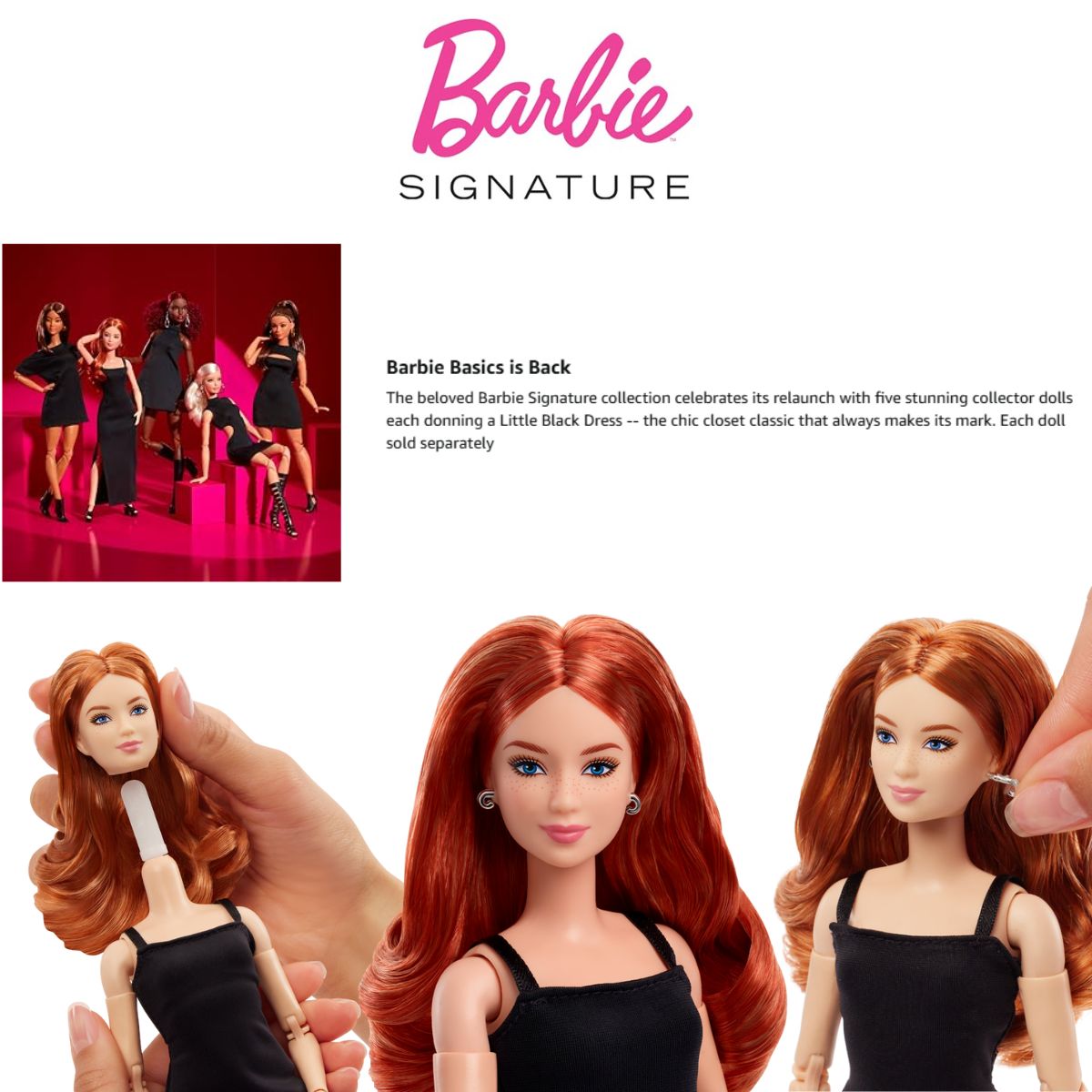 Barbie Basics Signature Collector Doll Model 04 with Red Curly Hair ...