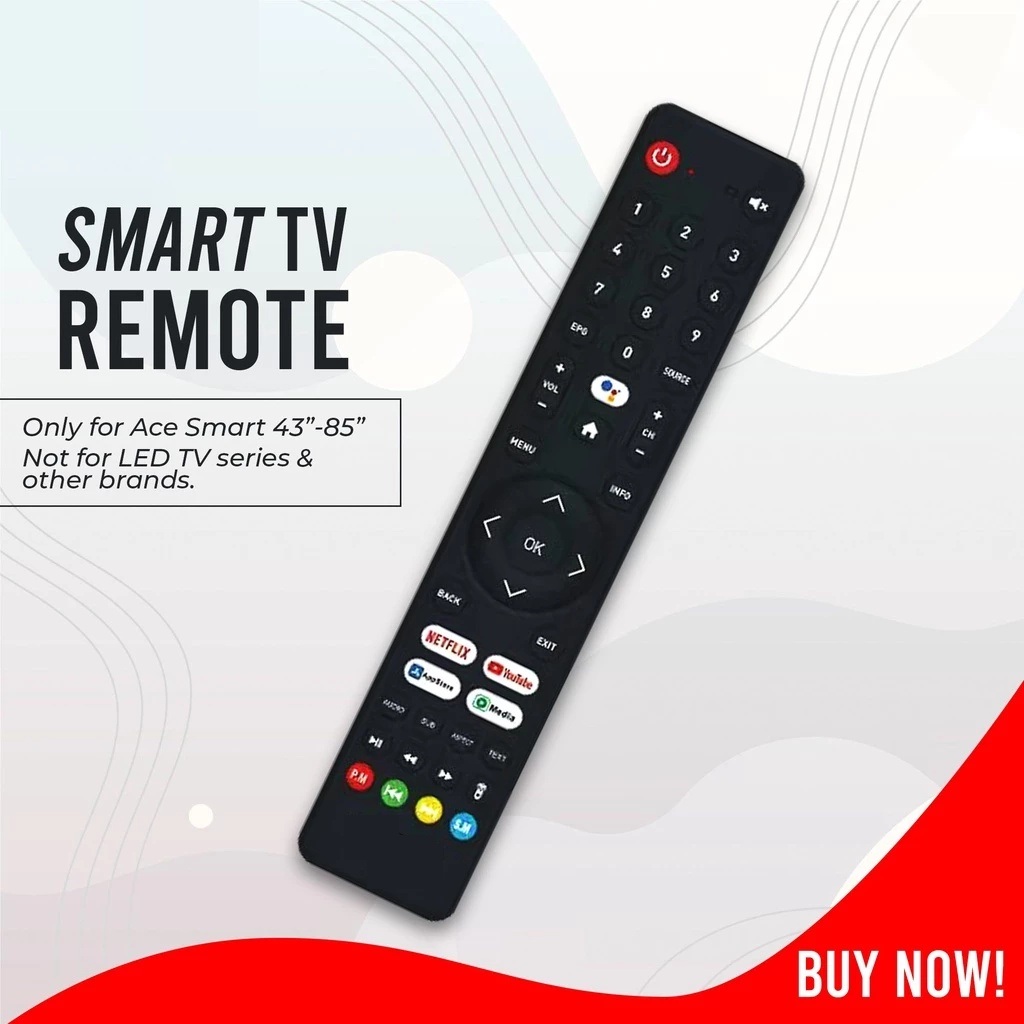LMJ Replacement Remote Control for ACE Brand LED & Smart TV for 43 to ...