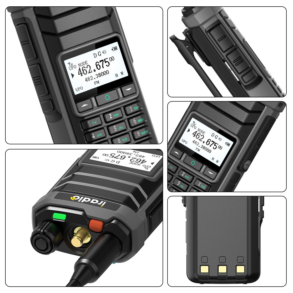 Iradio UV-88 Multi Band Two Way Radio HF UHF VHF Walkie Talkie AM USB ...