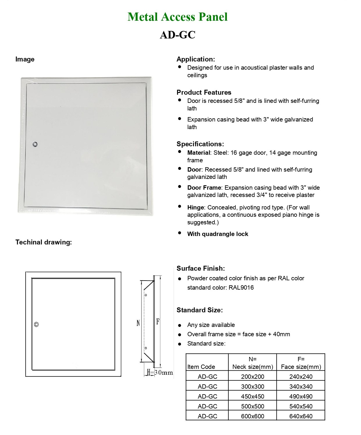 Metal Access Panel / Ceiling Manhole 60x60 (600mm x 600mm) | Shopee ...