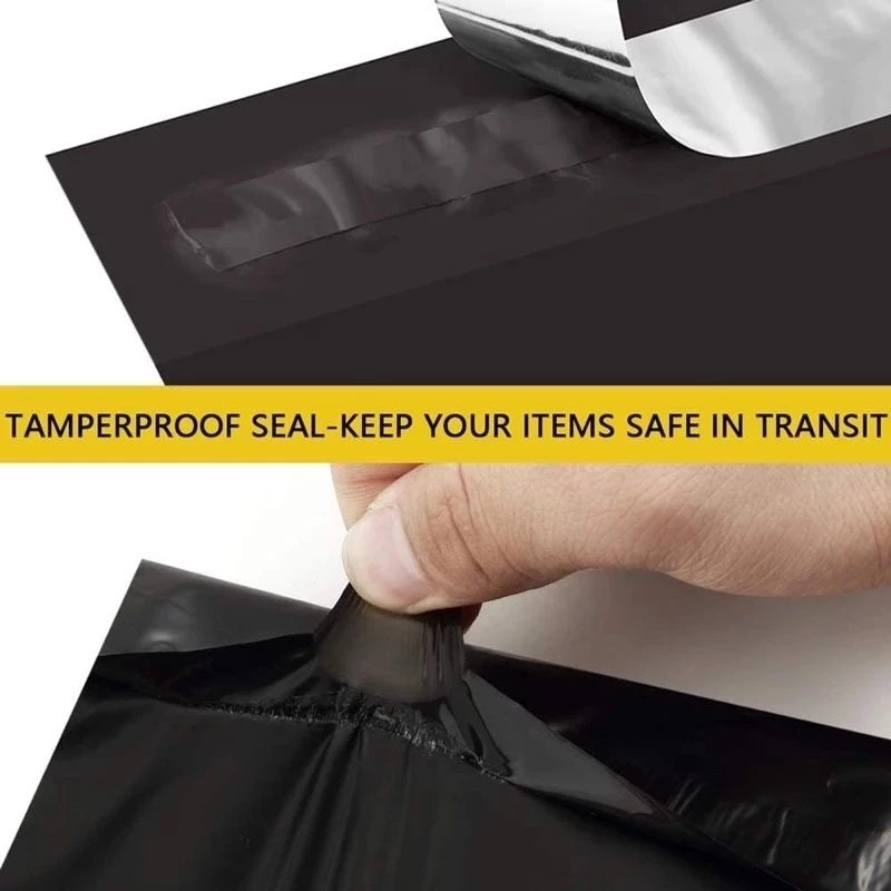100pcs black courier pouch makapal plastic plain thick express Parcel ...