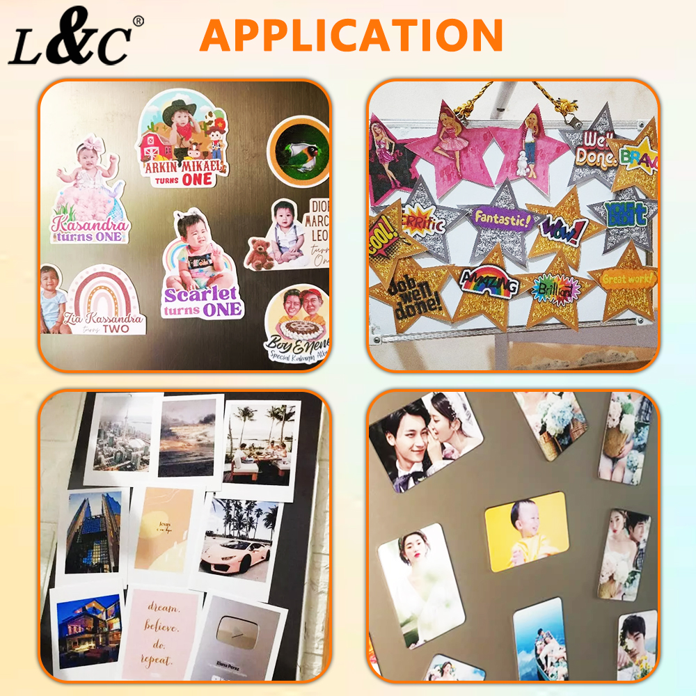 L&C Magnetic Sheet 10pcs A4 Size With Adhesive Non- Adhesive Pre-cut ...