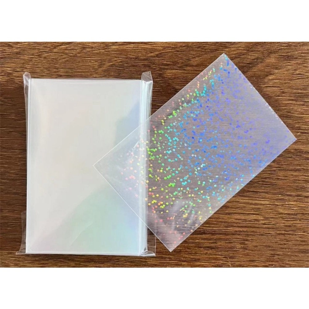 50pcs/set Transparent Seal Card Sleeves Laser Flashing Card Holographic ...