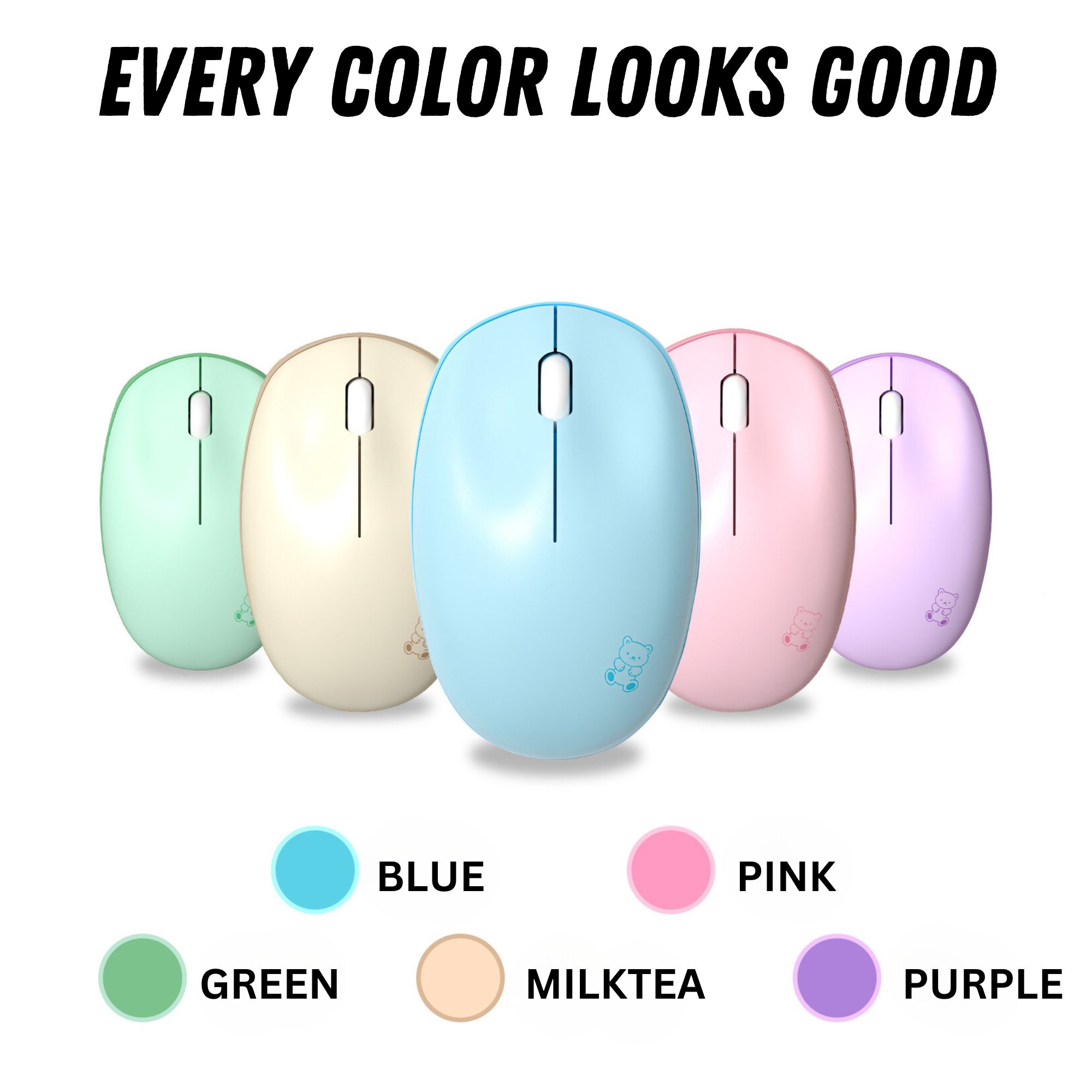 MOFII M8AG wireless mouse battery operated pastel collection silent ...