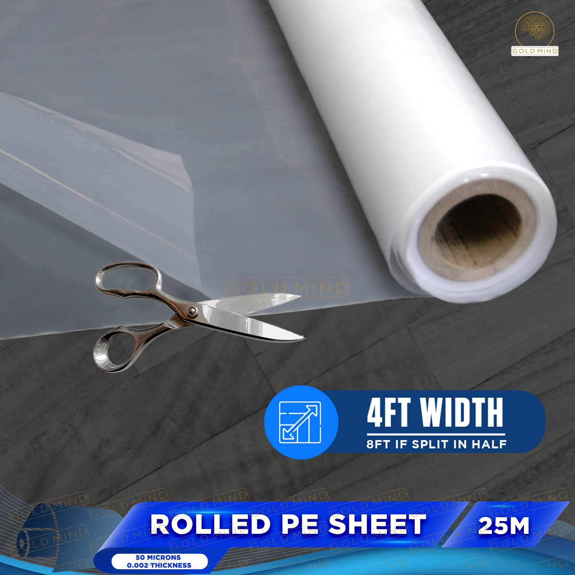 PE Sheet Polyethylene Tube 4ft tube, 50microns 2mil Plastic Sheet Cover ...
