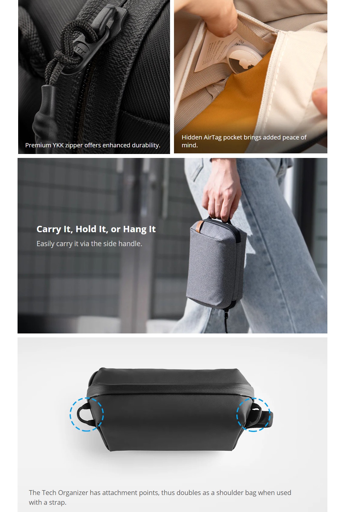 PGYTECH Tech Organizer Clamshell Case Storage Bag with Apple AirTag ...