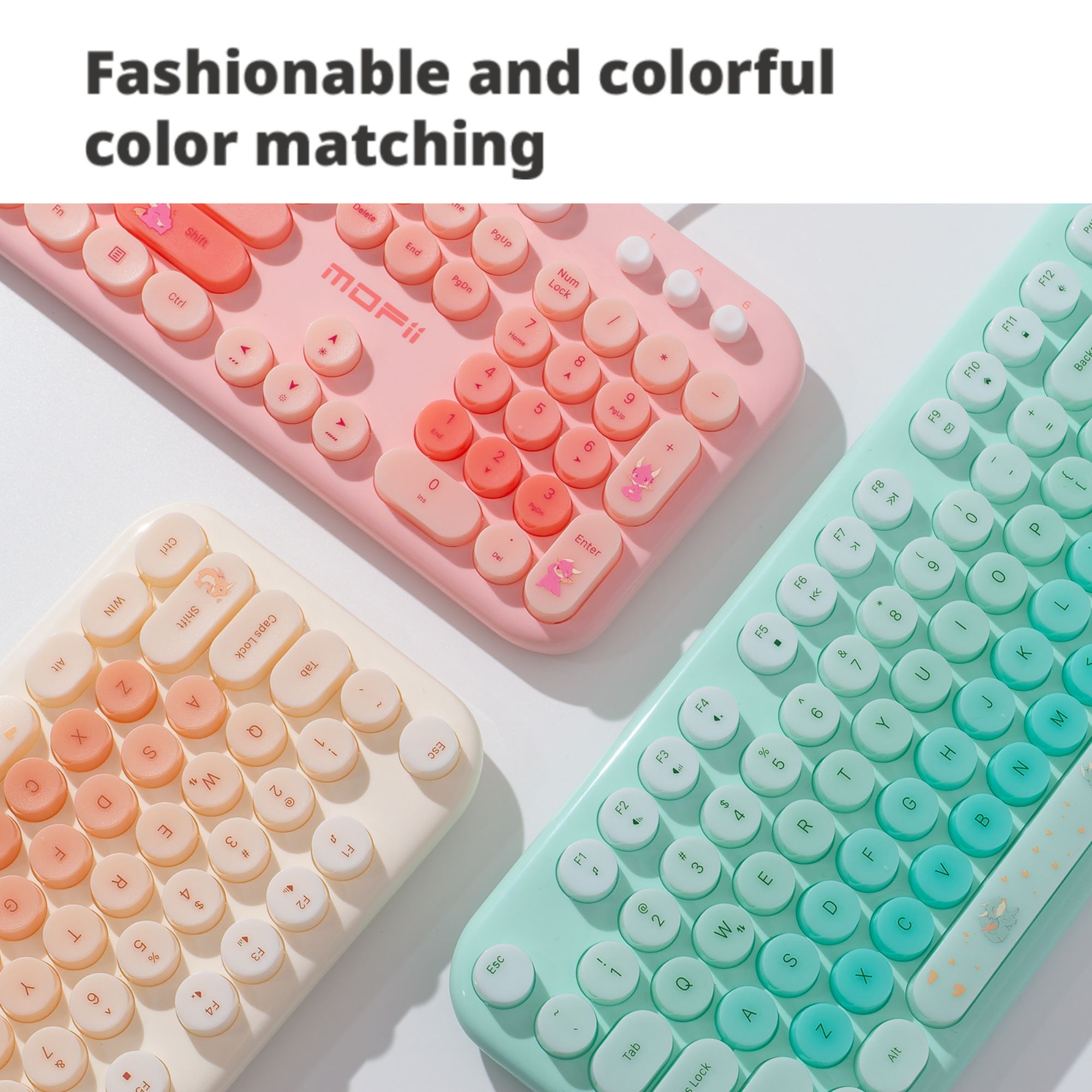 MOFII Love Me Wired Luminous keyboard Aesthetic Pretty keyboard Silent ...
