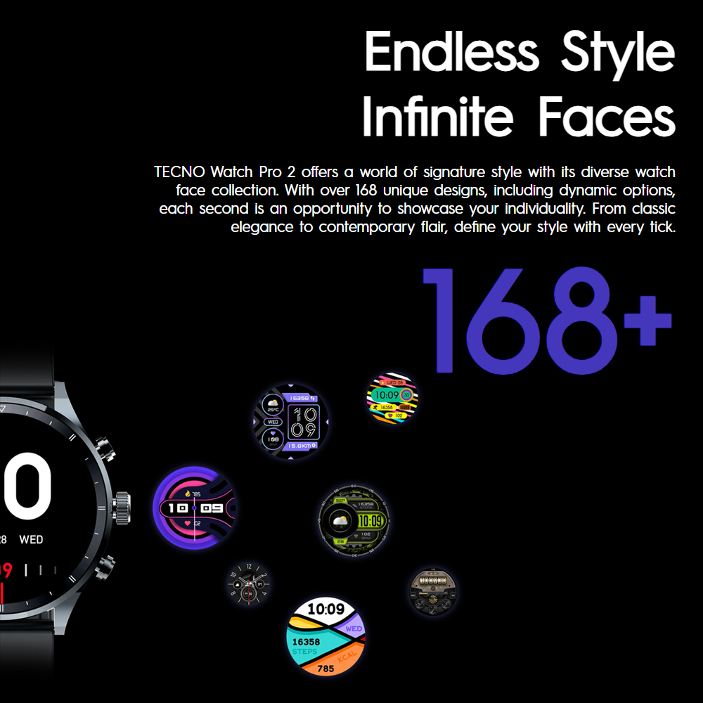 TECNO Watch Pro 2 Smartwatch | 1.43” AMOLED Screen | Clear Bluetooth ...