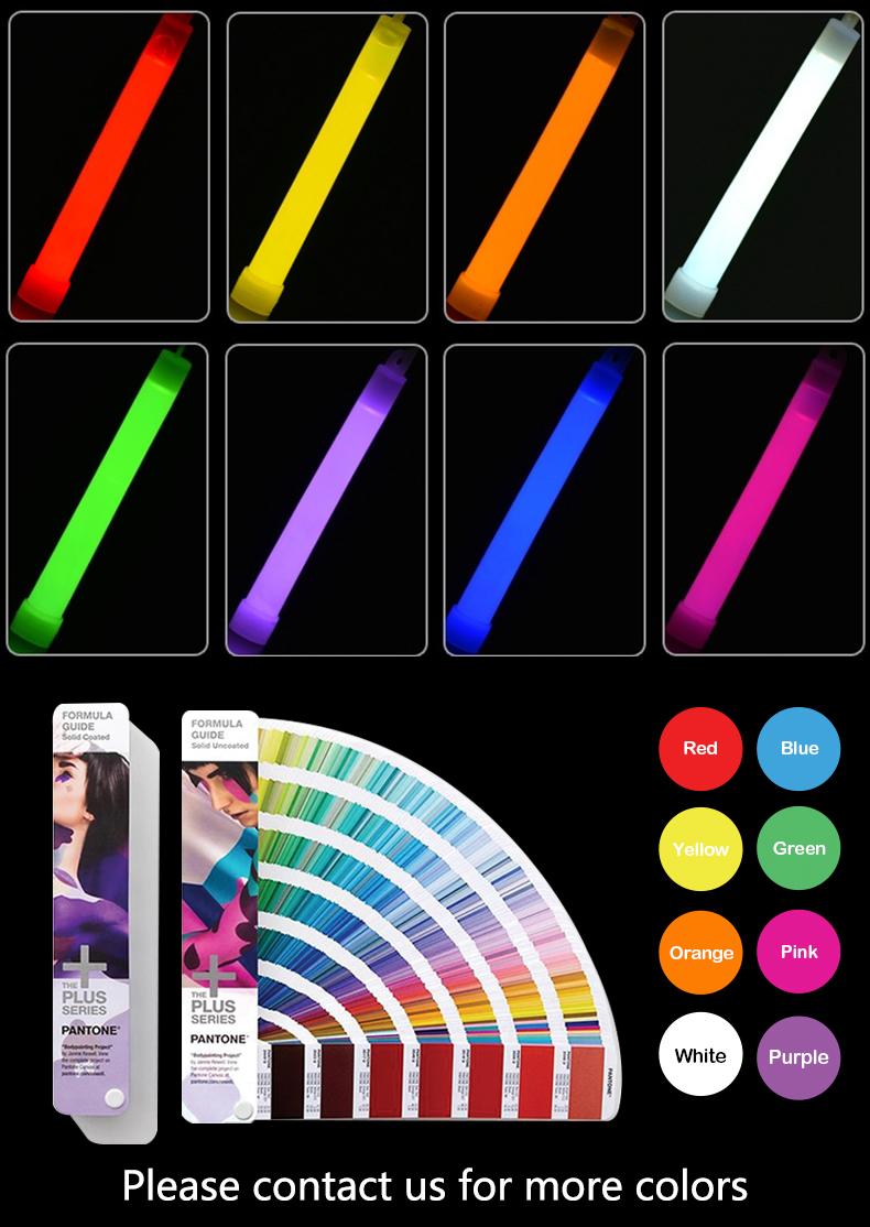 Multifunctional 6-Inch lights Glow Sticks Long-Lasting Glow for Outdoor ...