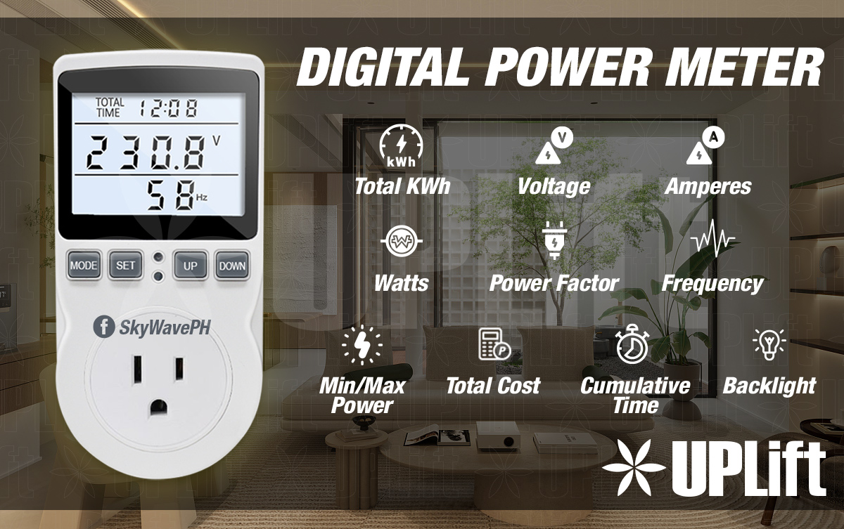 UPLift Digital Power Meter Watt Reader Electricity Monitor for Aircon ...