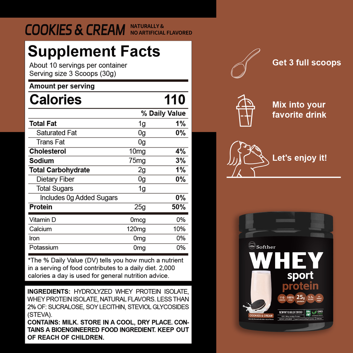Softher Whey Protein Powder for Post Workout Muscle Recovery Whey ...