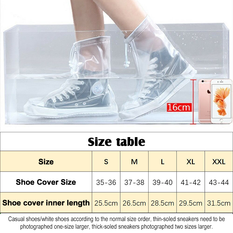 Multi-size Reusable Waterproof Anti-Slip Rain Shoe Cover Rain Boots ...