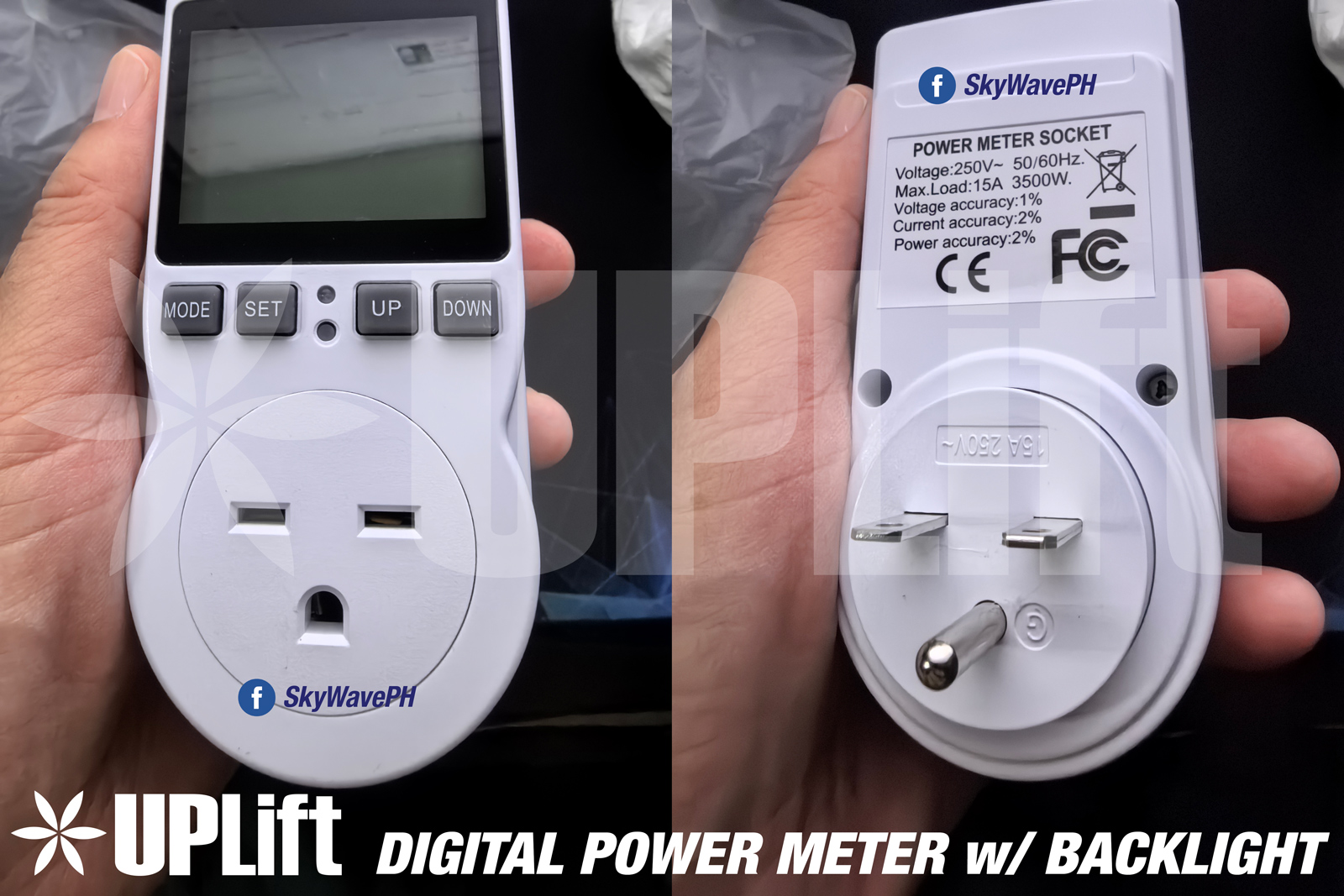 UPLift Digital Power Meter Watt Reader Electricity Monitor for Aircon ...