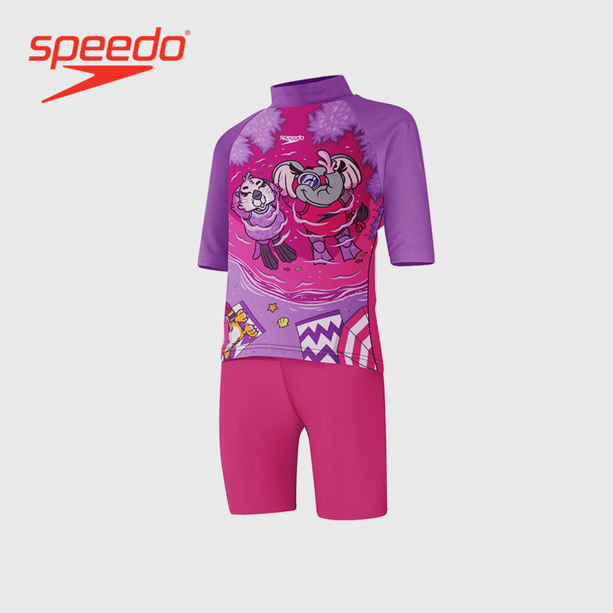 Speedo Kids Girl's Swimwear - Girls Learn to Swim Sun Protection Top ...