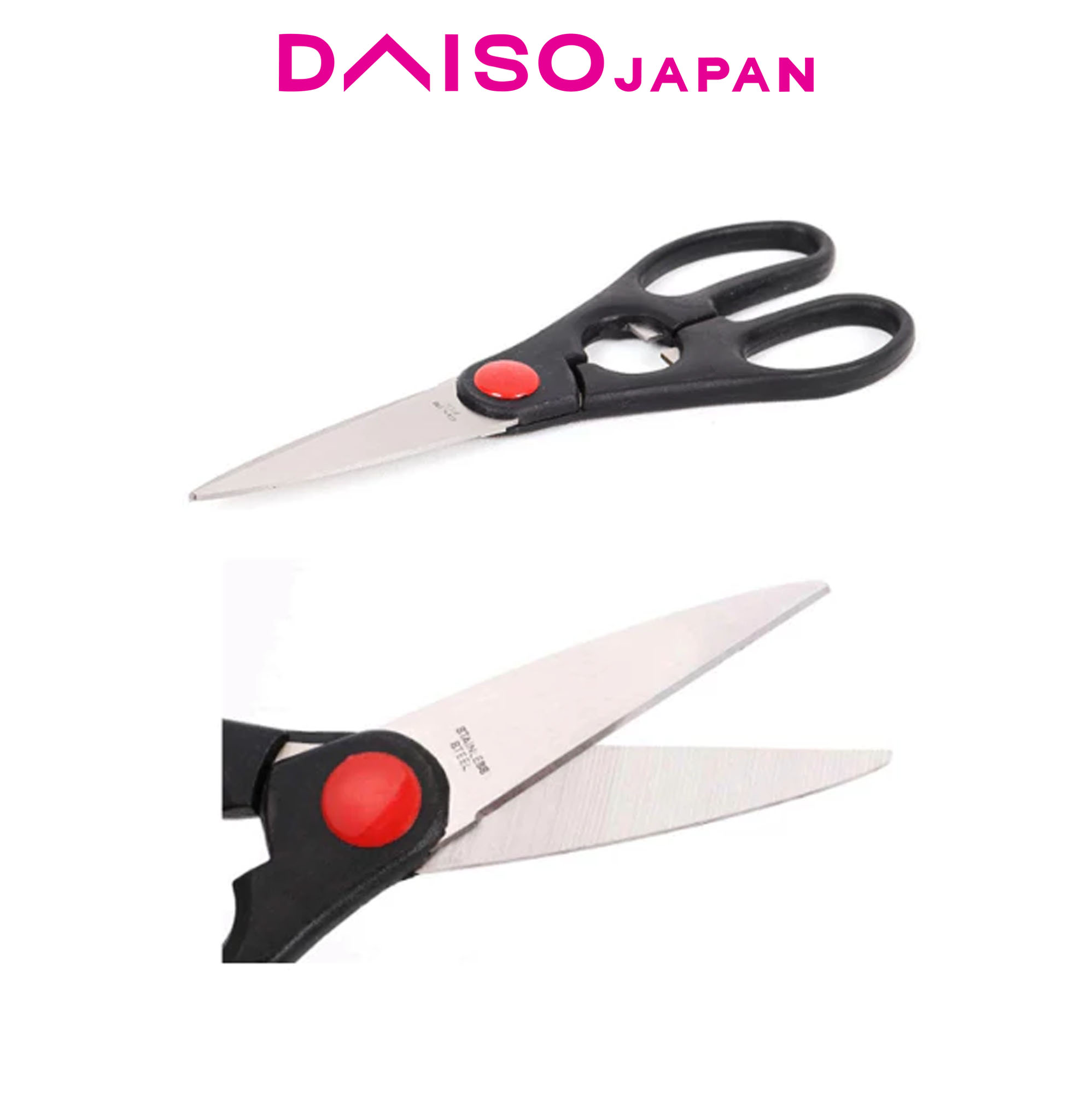 Daiso Stainless Steel Kitchen Scissors in Black | Shopee Philippines