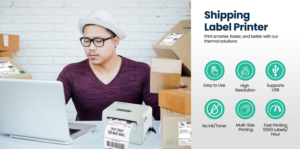 Thermal printer air Waybill Barcode Shipping Label bluetooth usb ...