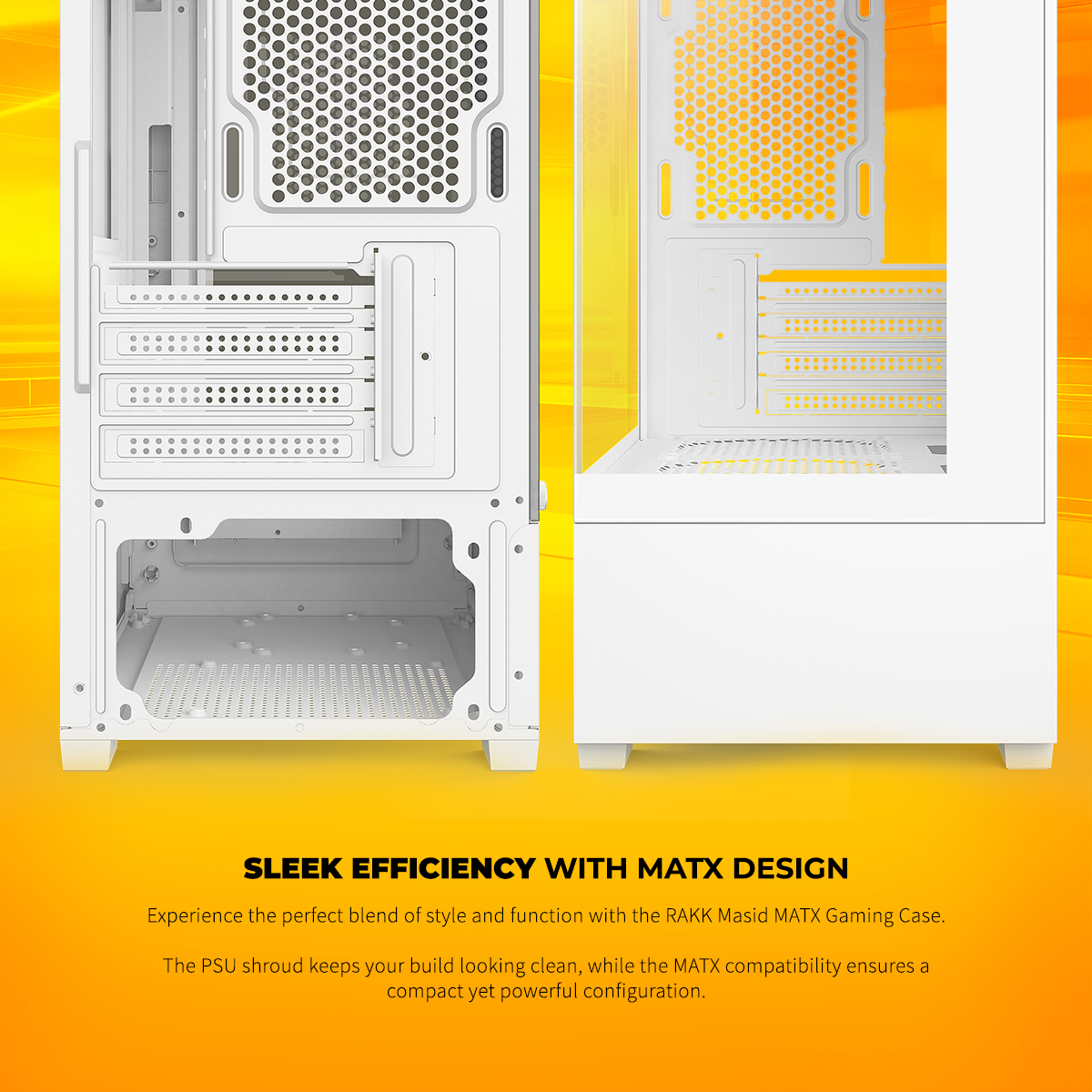 EasyPC | RAKK MASID MATX Tempered Gaming Case Black or White PC Cases ...