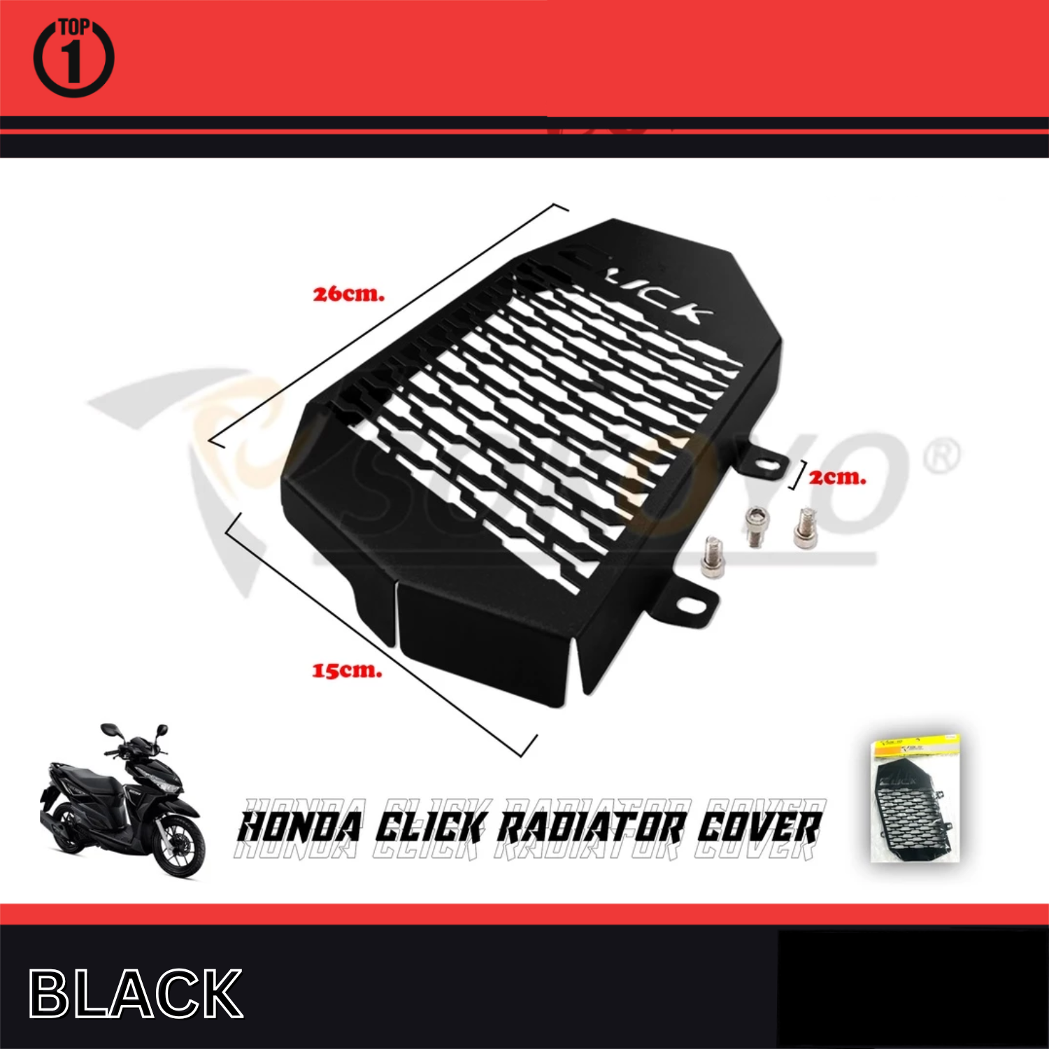 Honda Click v1 v2 125 150 Radiator Cover Alloy Rad Cover | Shopee ...