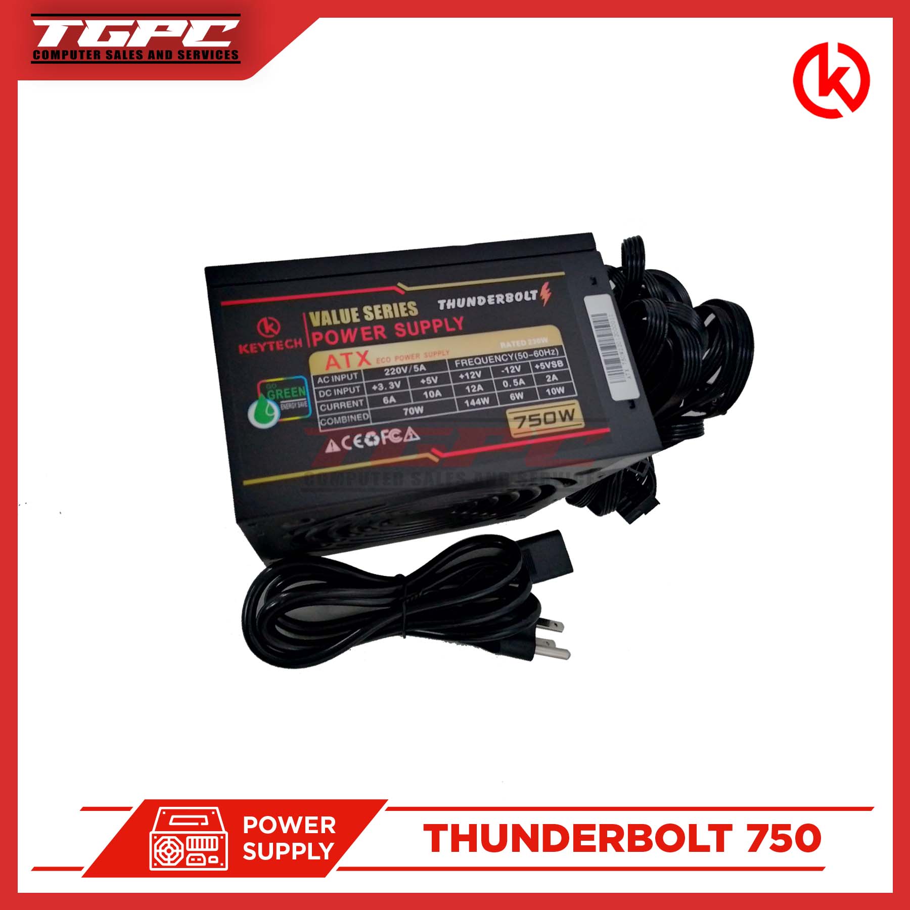 Keytech Thunderbolt 750 watts PSU | Shopee Philippines