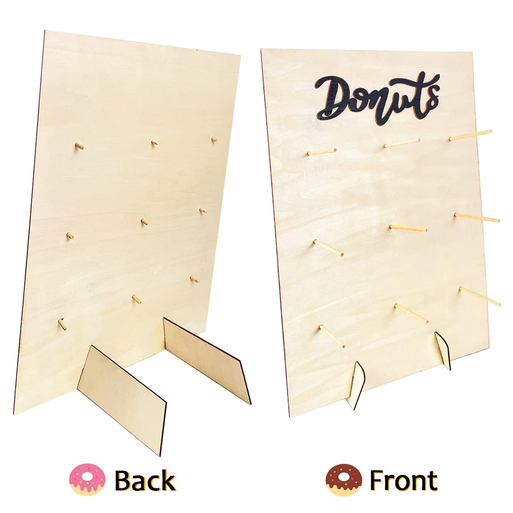 Wooden Donuts Wall Display Stand Holder Donut Sweets Doughnut Rack for ...