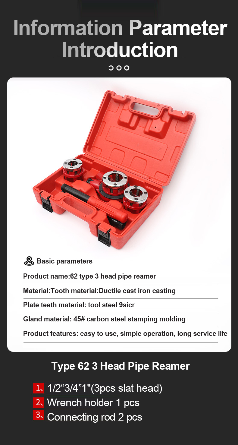 Dies Pipe Threading Kit 3/4/6 pcs 1/2" 3/4" 1" 1-1/4" Pipe threader ...