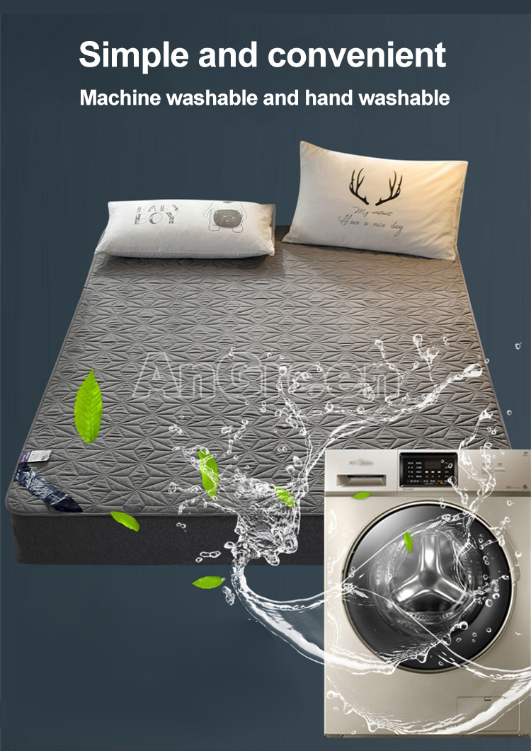 100% Waterproof Mattress Protector Bedsheet Foam Topper Mattres Cover ...