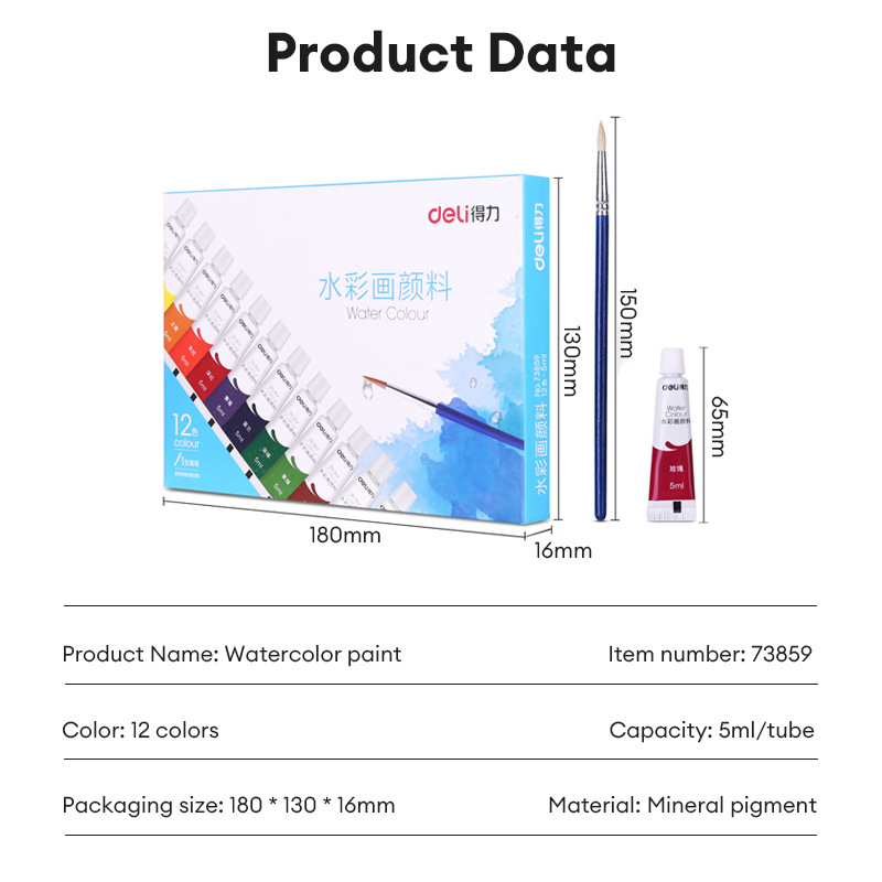 Deli 12/18/24 Color Oil Paint Paint Set 5ml Tubes Art Oil Paint Pigment ...