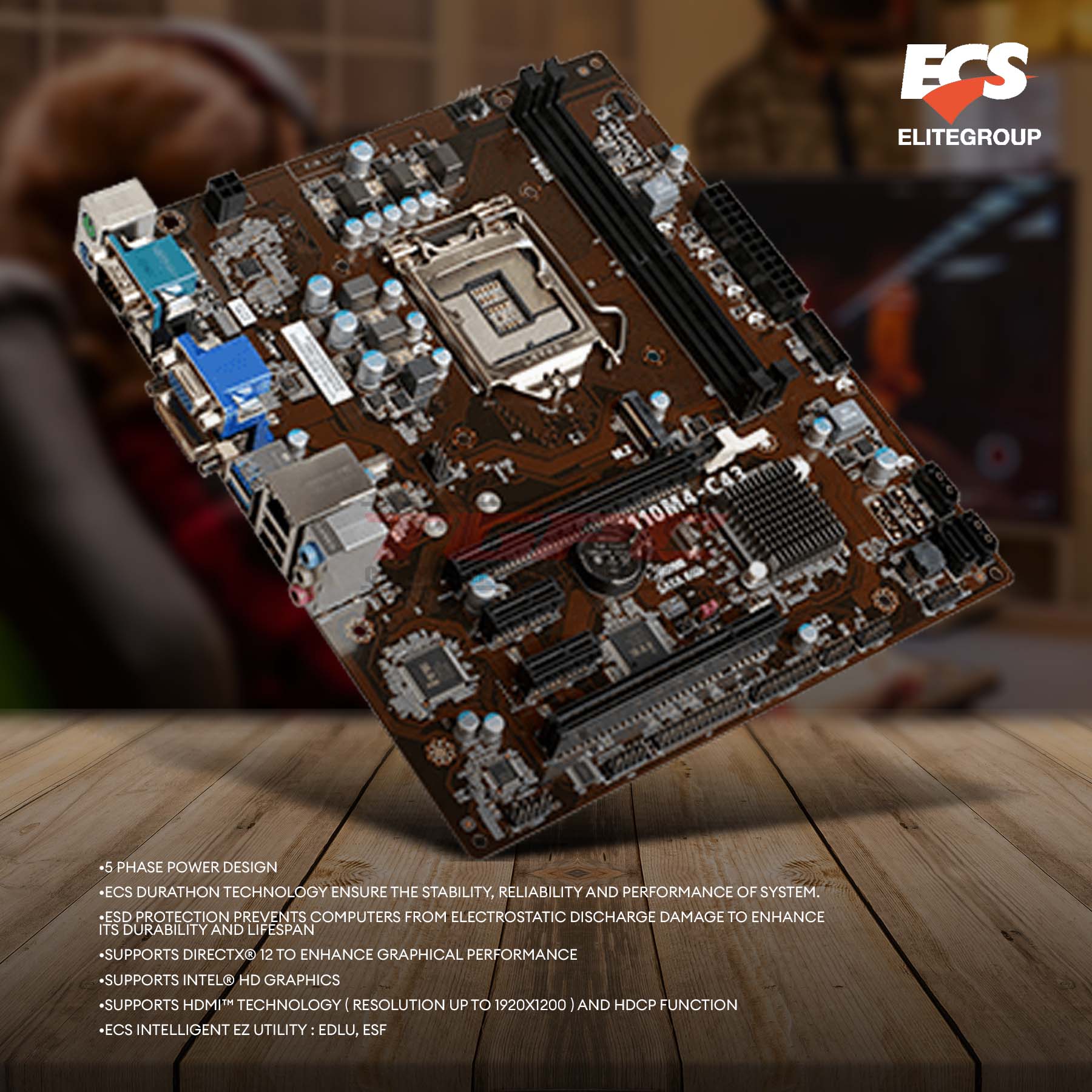 Motherboard Ecs H110M4-C43, H110M4-C21, H110M4-C3V socket 1151 6th and 7th gen support | Shopee ...